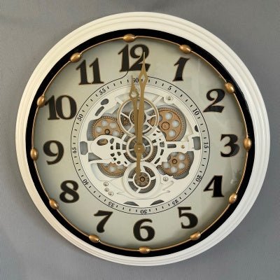 White And Black Gear Clock 62CM-World Of Decor