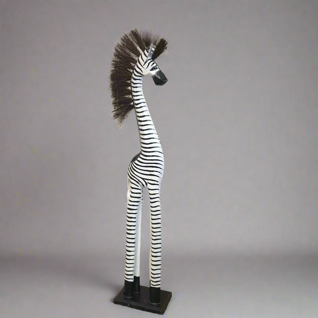 Zebra Wooden Statue 80cm-World Of Decor