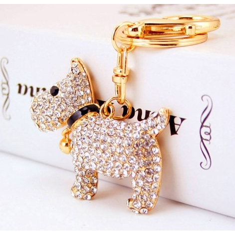 Diamante Key Ring-Scottie Dog-World Of Decor