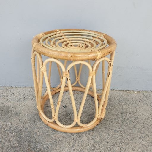 Round Cane Stool /Plant Stand-World Of Decor