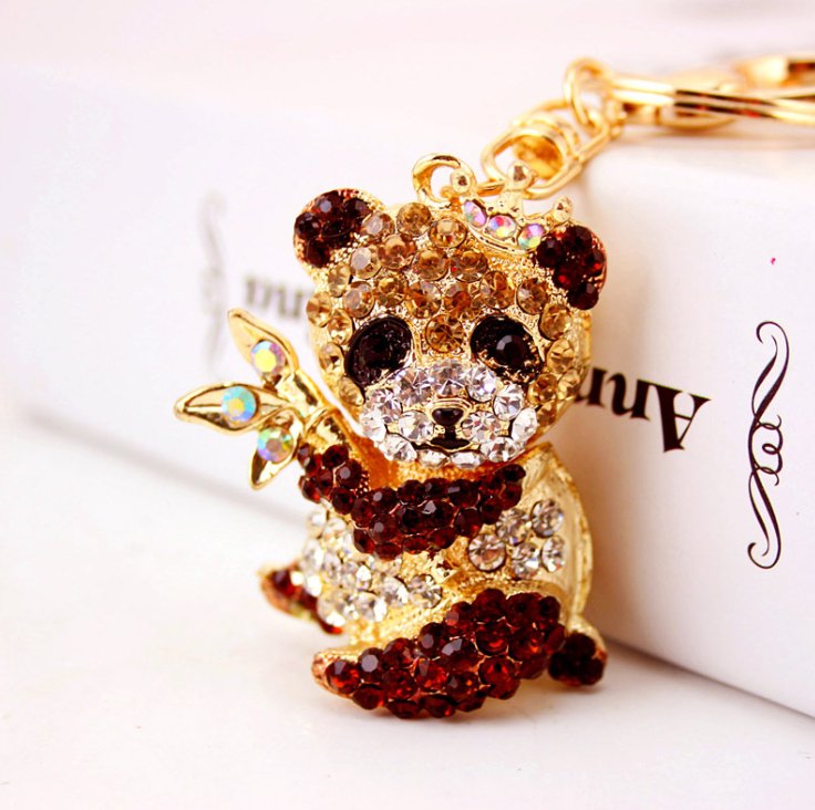 Diamante Key Ring-Panda-World Of Decor