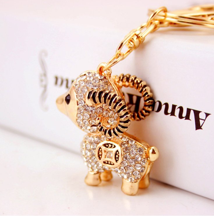 Diamante Key Ring-Sheep-World Of Decor