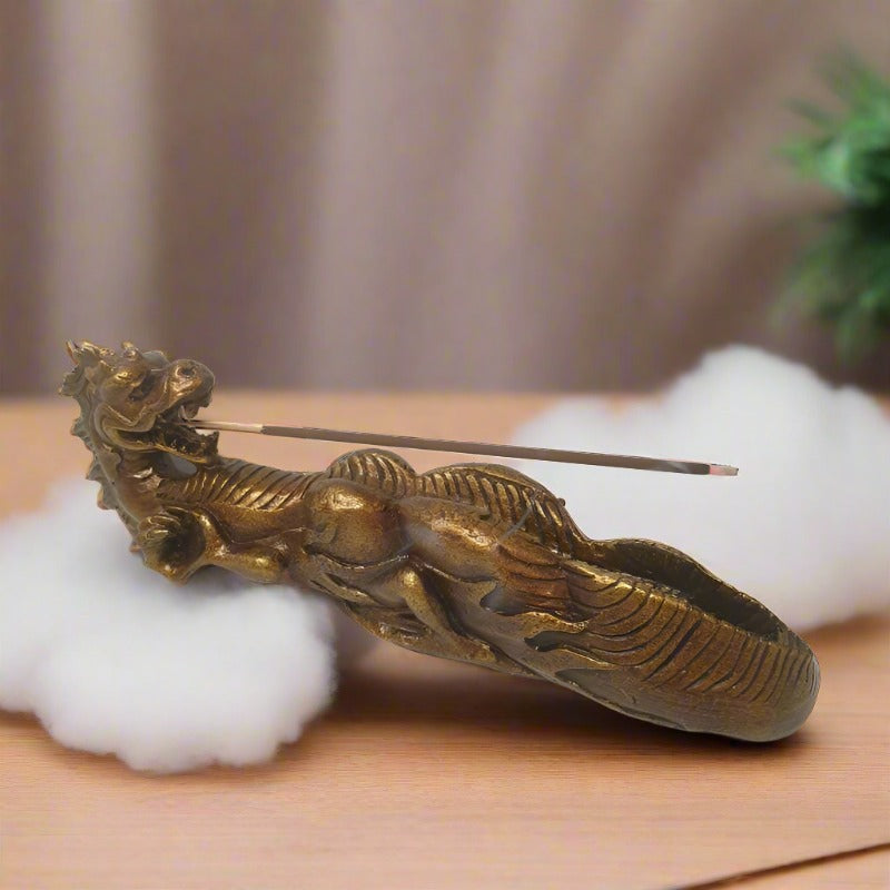 Lying Dragon Incense Holder Antique Color - World Of Decor