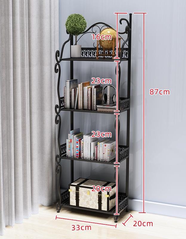 Metal Stand 4 Shelves-Black-World Of Decor