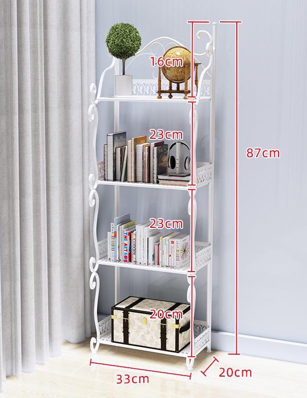 Metal Stand 4 Shelves-White-World Of Decor