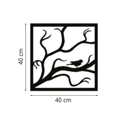 Square Tree Birds Wall Art 40cm-A - World Of Decor